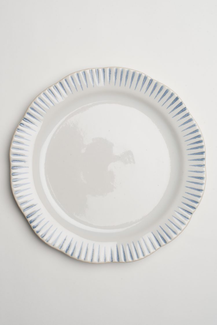 Indigo Stripe Dinner Plate - Emerson James Rentals